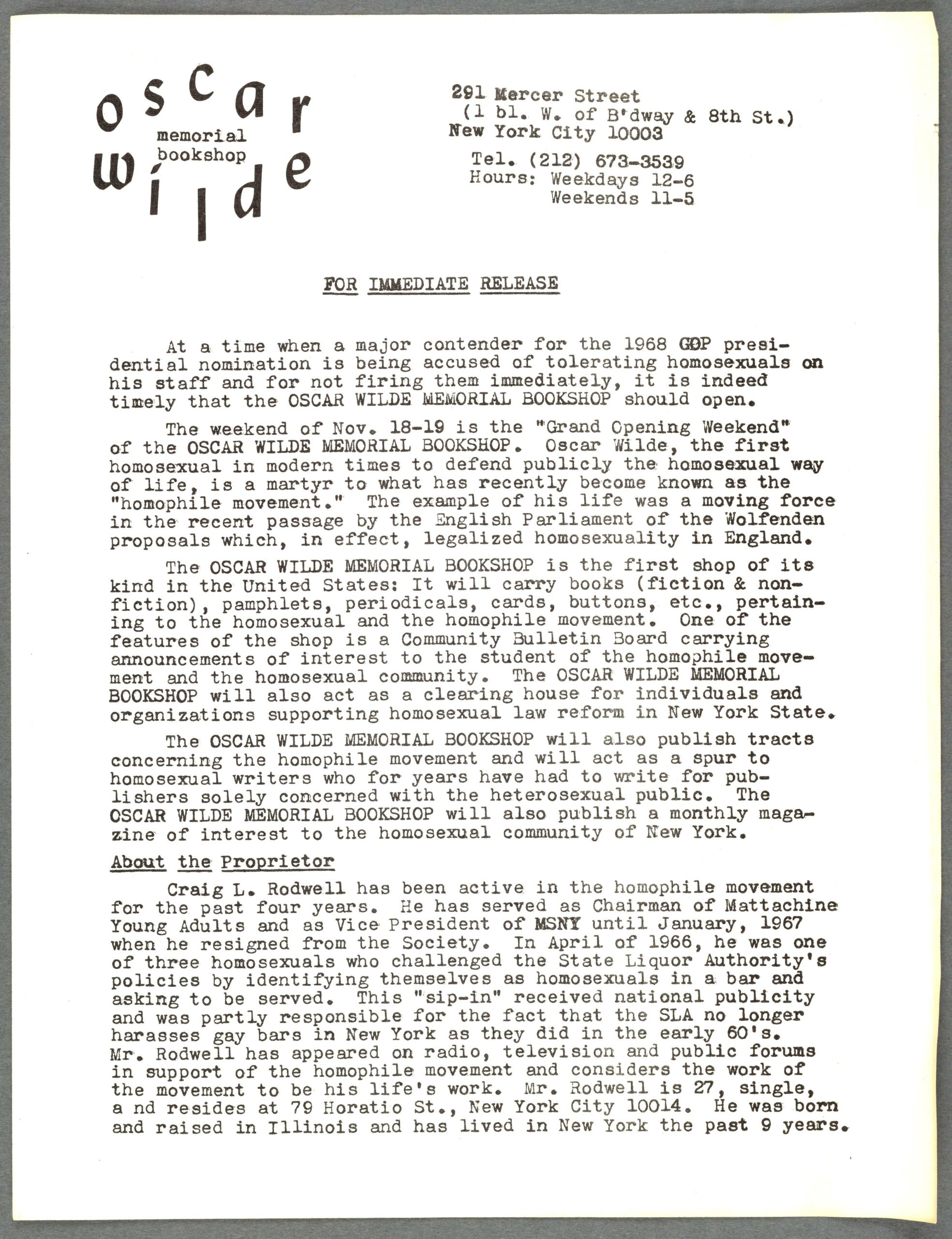 Craig Rodwell | Making Gay History